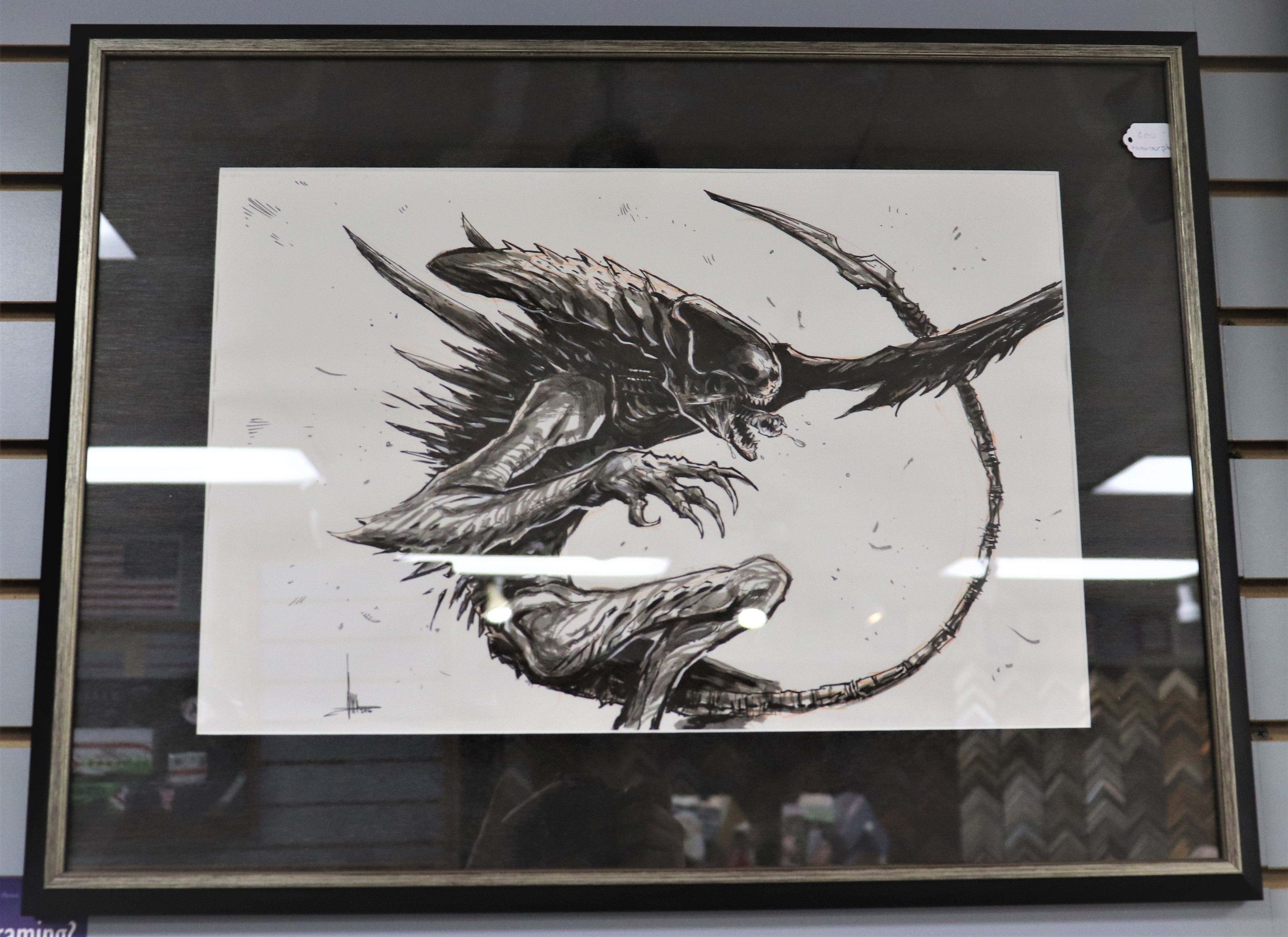 Xenomorph- Mixed Media Painting – Frame & Picture Shoppe